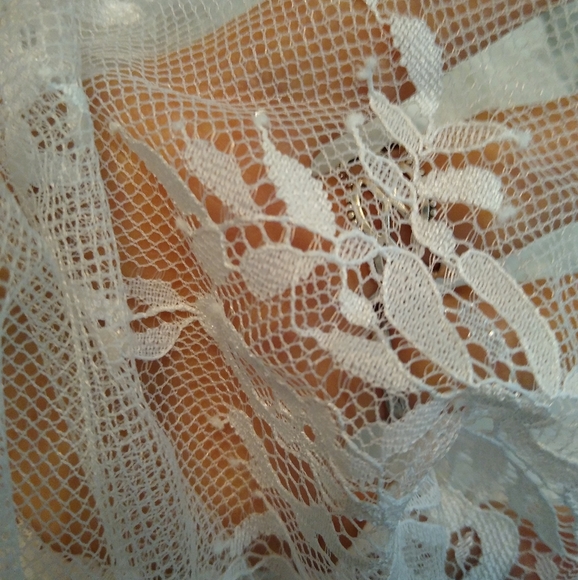 Boutique Intimates And Sleepwear Sexy White Floral Lace Sheer Robe Full Length Gown Dress